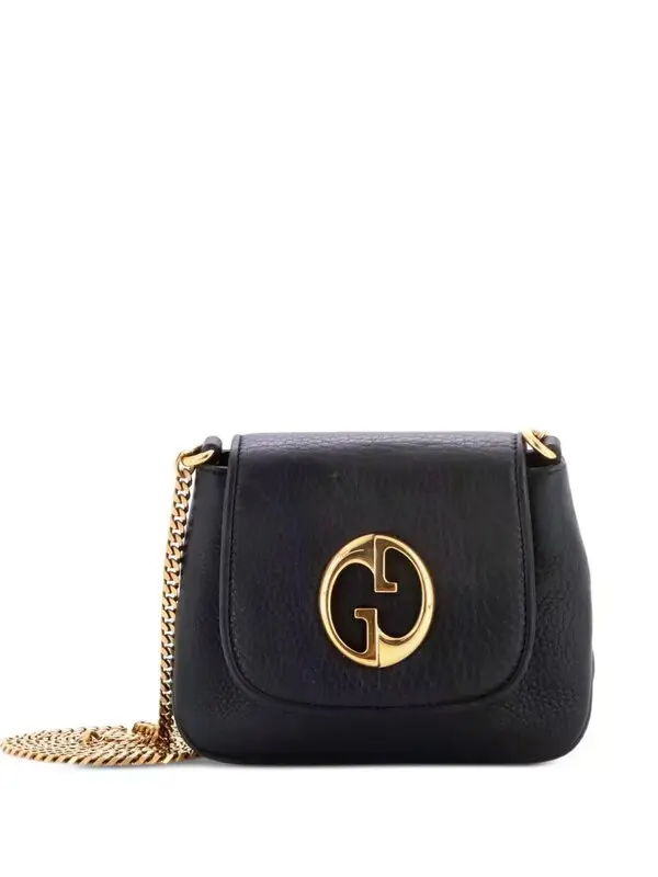 Gucci 1973 Chain Shoulder Bag Leather Small Crossbody Bag - Black