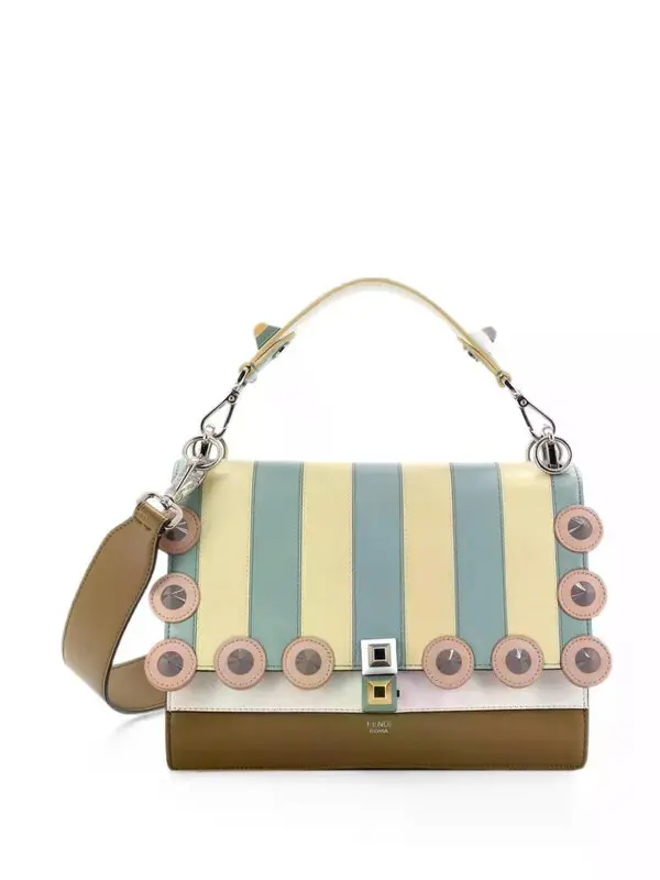 Fendi Eyelet Kan I Bag Leather Medium Shoulder Bag