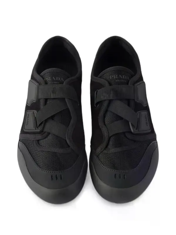 Prada Speedrock Technical Mesh And Leather Sneakers