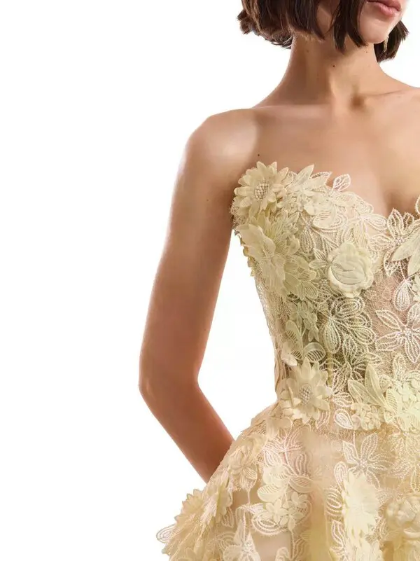 GEMY MAALOUF Floral-appliqué Peplum Corset