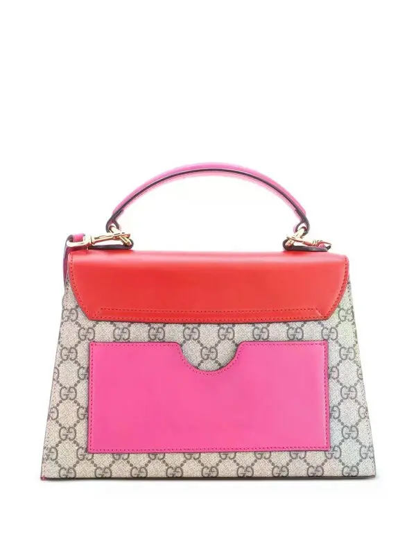 Gucci Padlock Top Handle Bag Gg Coated Canvas And Leather Small Satchel - Multicolour