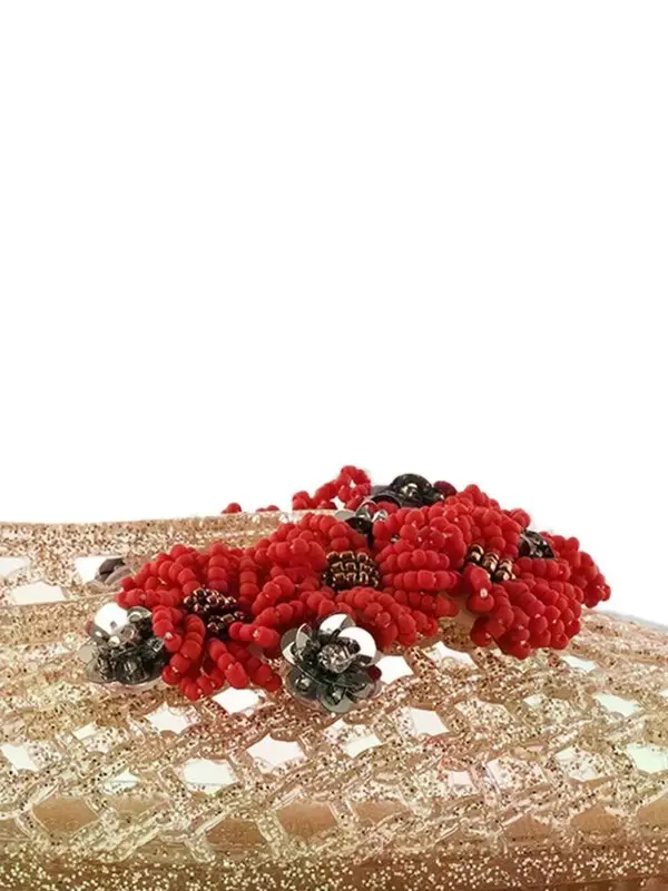 HEAVENLY JELLY Flower Embellished Glitter Ballet Flats