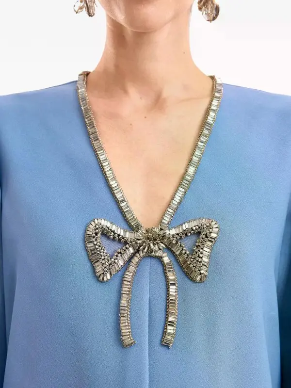 GEMY MAALOUF Beaded-bow Kaftan
