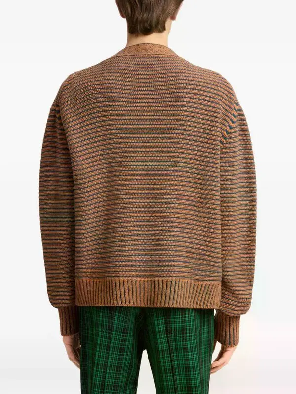 Marni Stud-embellished Striped Cardigan