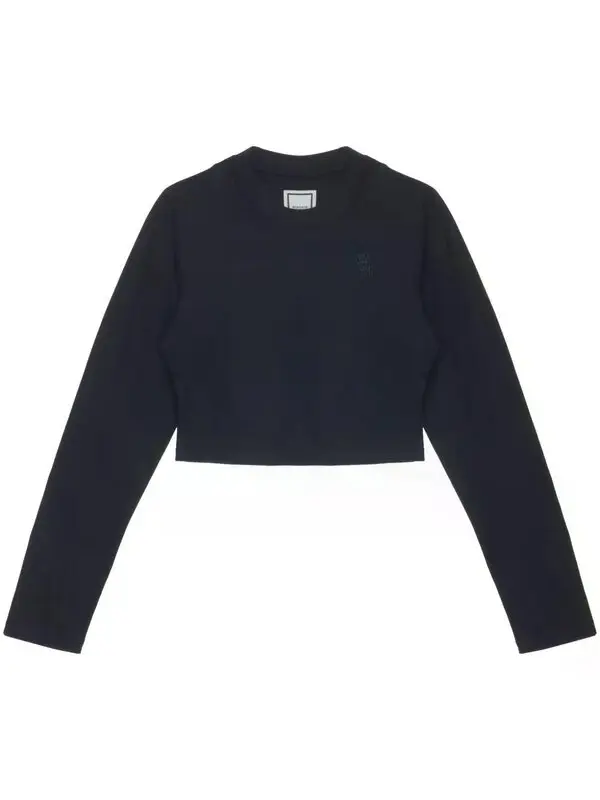 WOOYOUNGMI Logo-embroidered Cropped T-shirt
