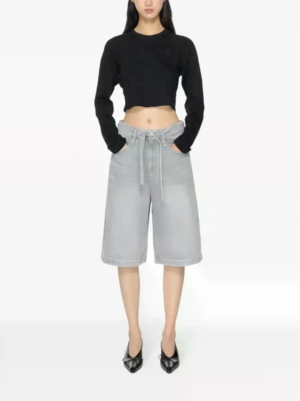WOOYOUNGMI Logo-embroidered Cropped T-shirt
