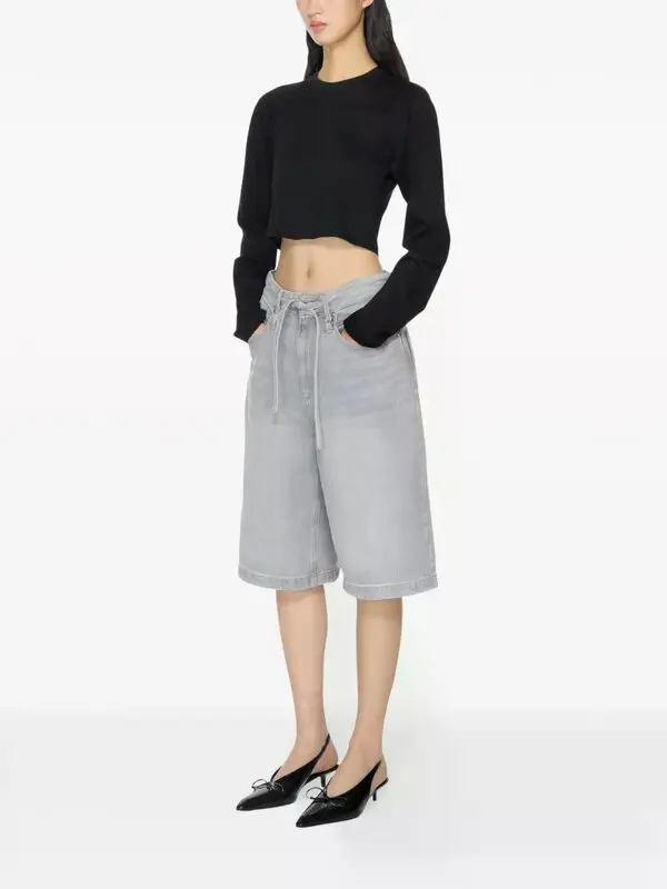 WOOYOUNGMI Logo-embroidered Cropped T-shirt