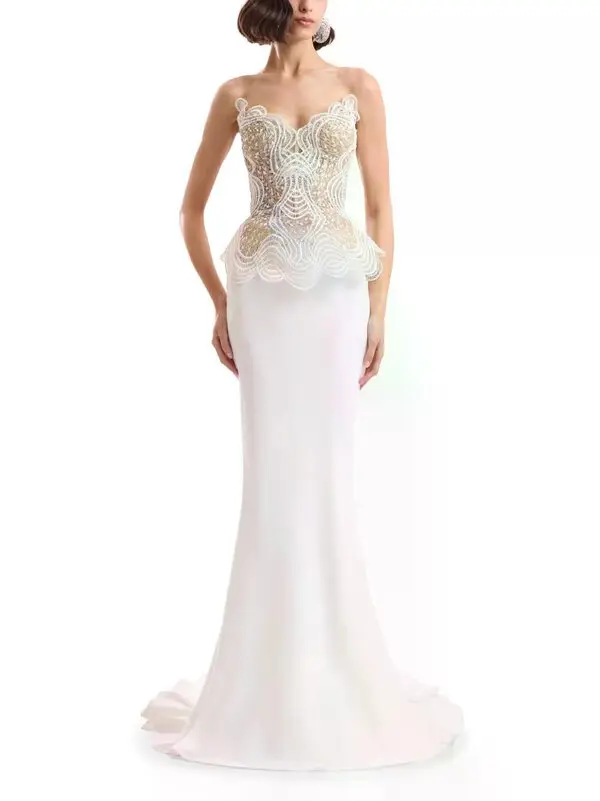 GEMY MAALOUF Embroidered Strapless Corset