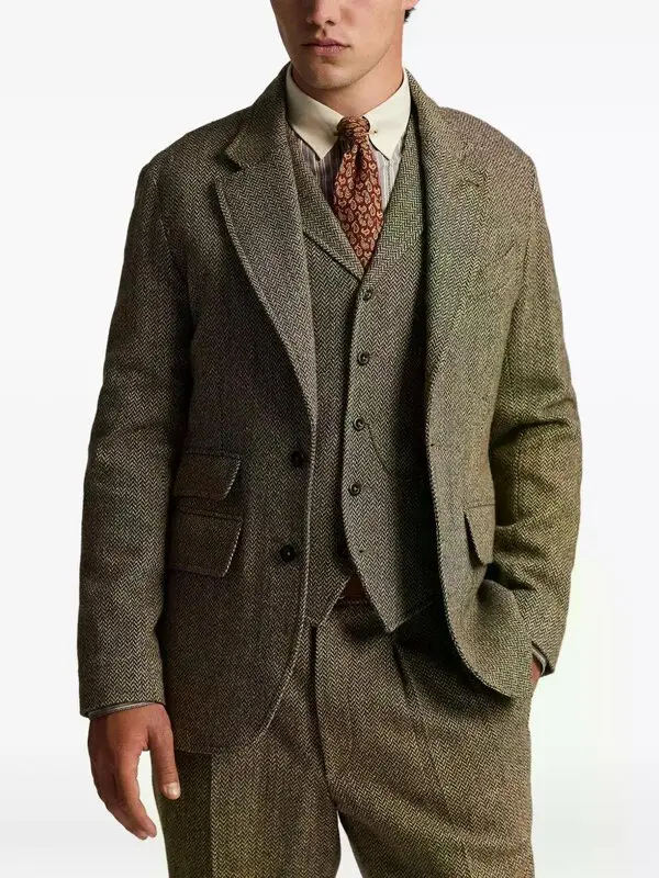 Ralph Lauren Herringbone-weave Blazer - Brown