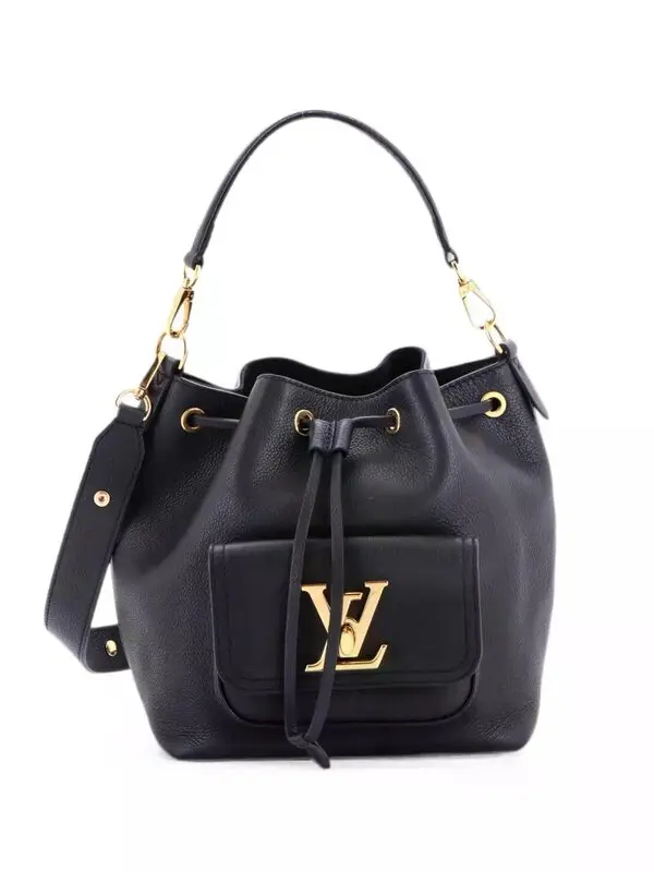 LOUIS VUITTON Lockme Pocket Leather Bucket Bag - Black