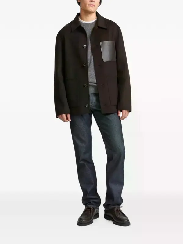 YVES SALOMON Calf Leather-patch Jacket
