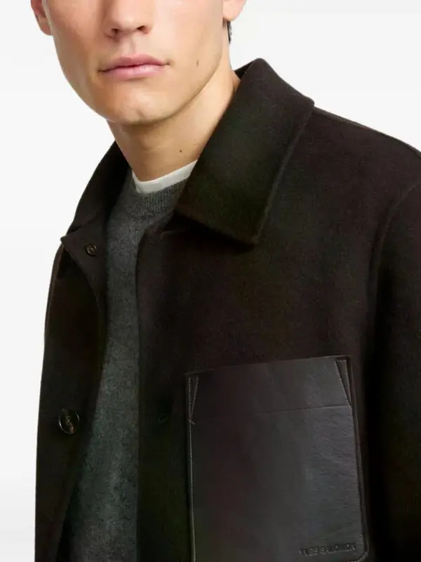 YVES SALOMON Calf Leather-patch Jacket