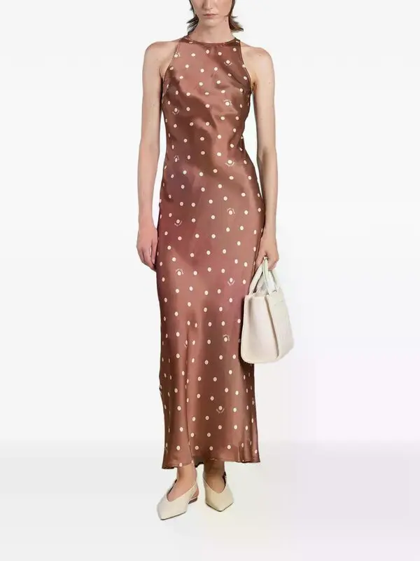 MC2 SAINT BARTH Polka Dot Halterneck Maxi Dress