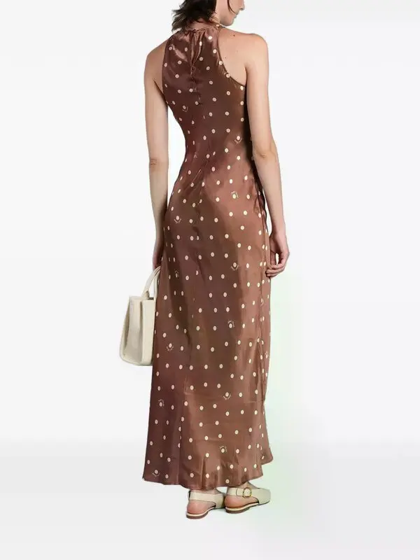 MC2 SAINT BARTH Polka Dot Halterneck Maxi Dress