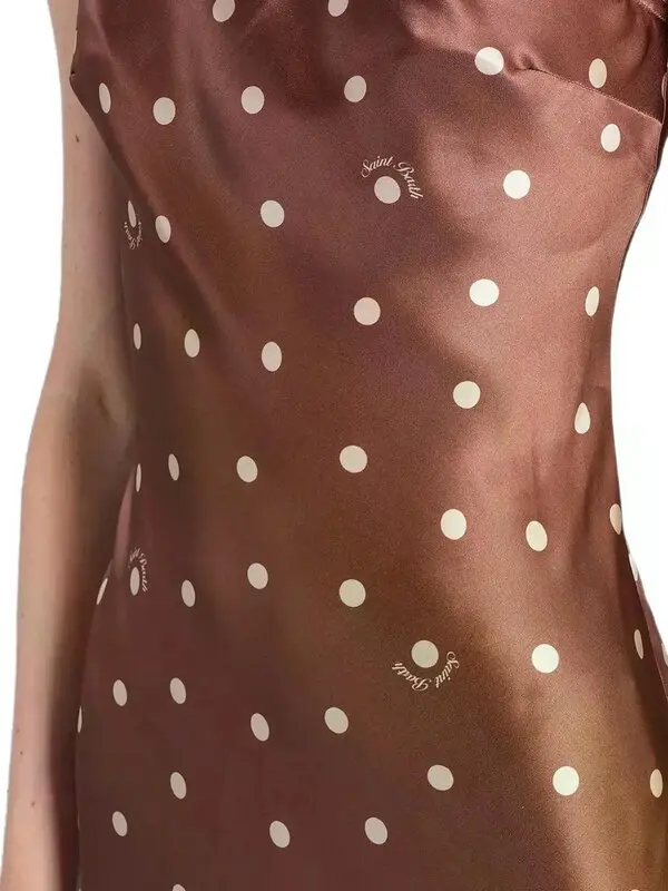 MC2 SAINT BARTH Polka Dot Halterneck Maxi Dress