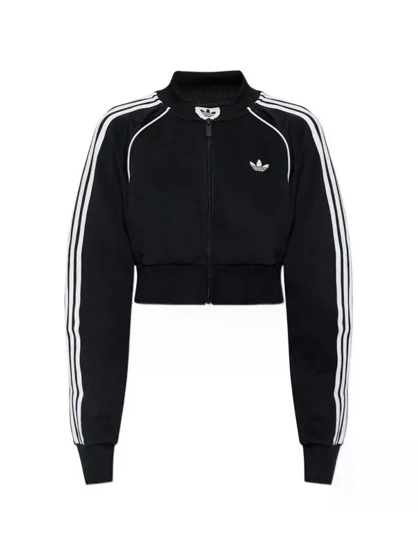 Adidas Cropped Side-stripe Track Jacket - Black
