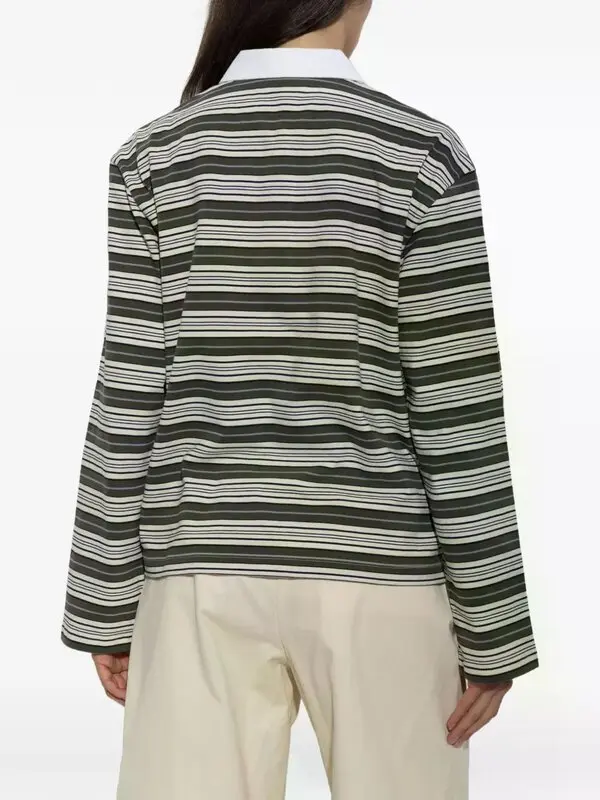 Rag & Bone Striped Long-sleeve Polo Shirt