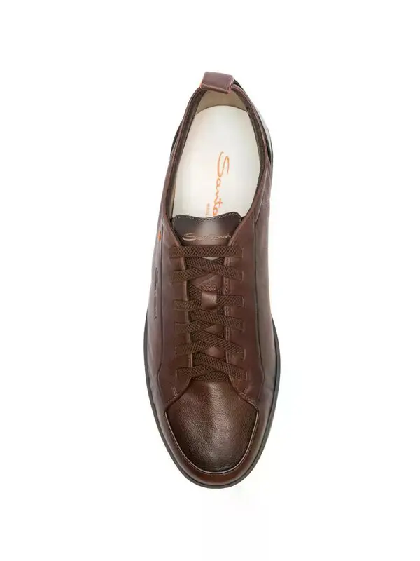 Santoni Lace-up Leather Sneakers