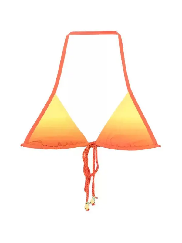 Christopher Esber Gradient-effect Charm-detail Bikini Top - Orange