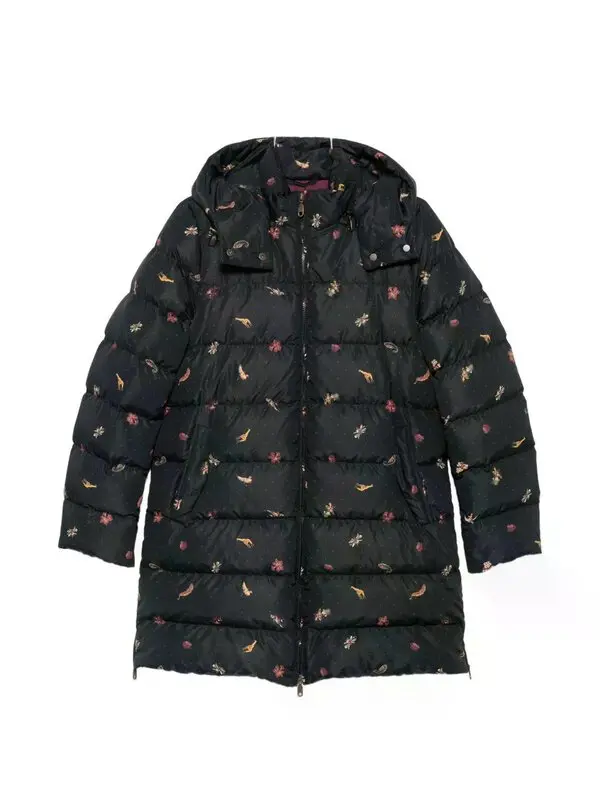 Etro Quilted Hooded Coat - Black