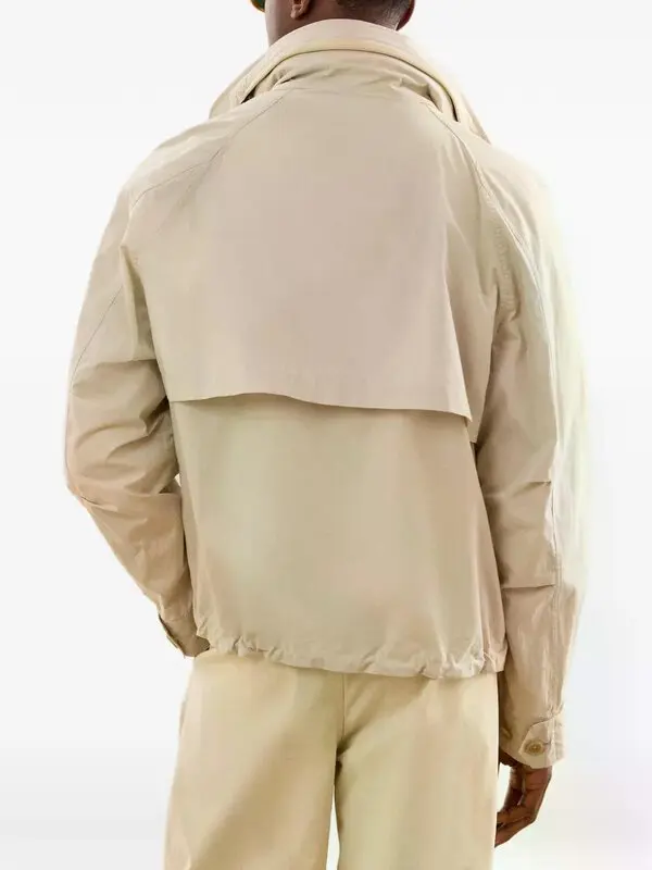 Ralph Lauren Purple Label Beige Cotton Jacket With Stowaway Hood - Neutrals