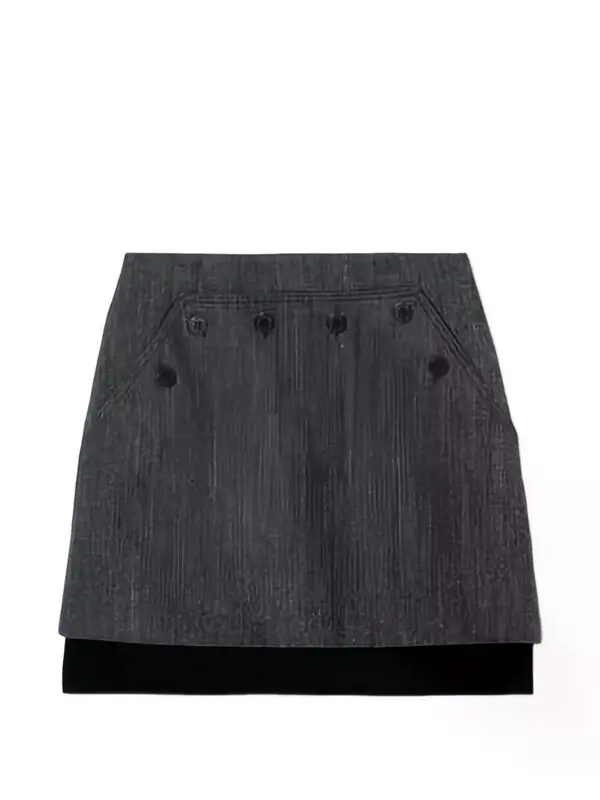 Claudie Pierlot Bi-material Short Skirt With Velvet Panel - Blue