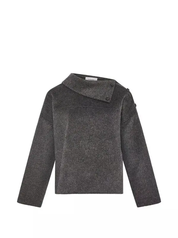 YVES SALOMON Button-shoulder Funnel-neck Blouse