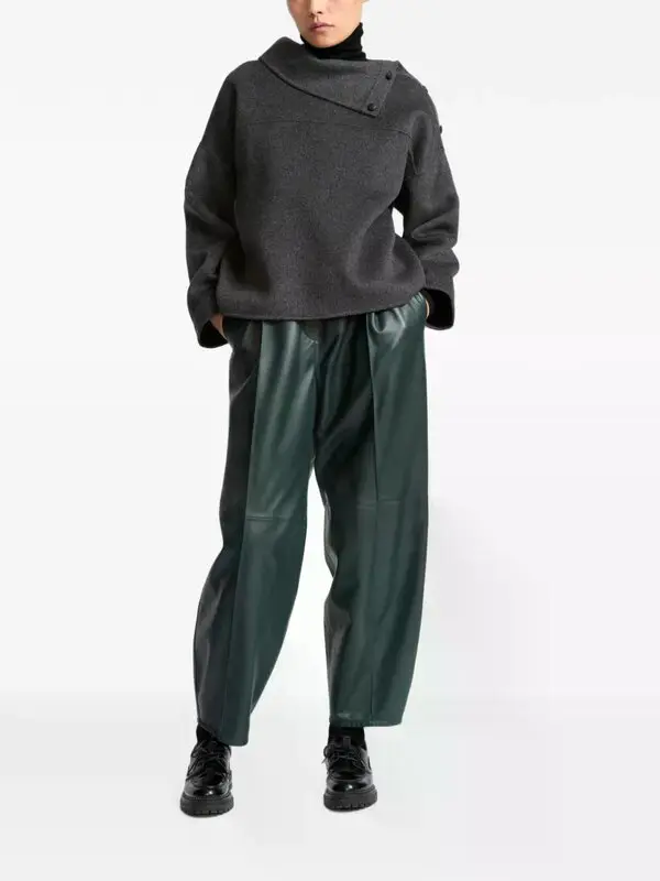 YVES SALOMON Button-shoulder Funnel-neck Blouse