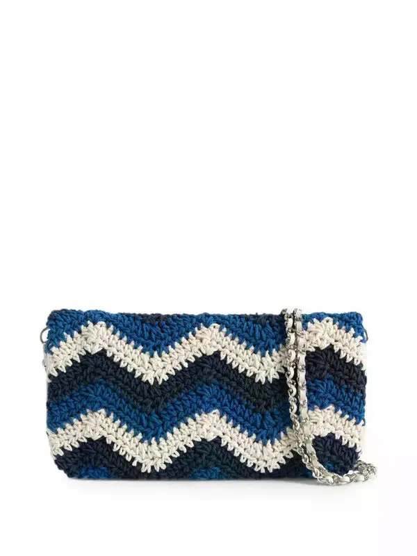 Zadig&Voltaire Rock Chevron Macramé Cross Body Bag - Blue