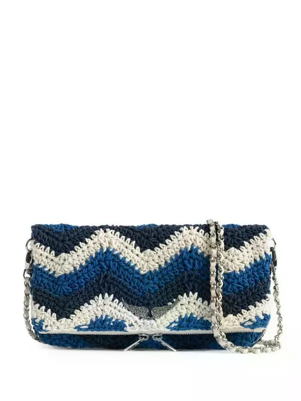 Zadig&Voltaire Rock Chevron Macramé Cross Body Bag - Blue