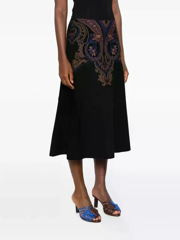 Etro Paisley-pattern A-line Midi Skirt