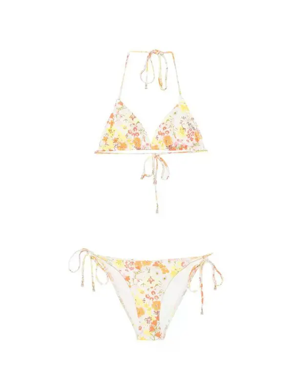 Zimmermann Solstice Floral-print Bikini - White
