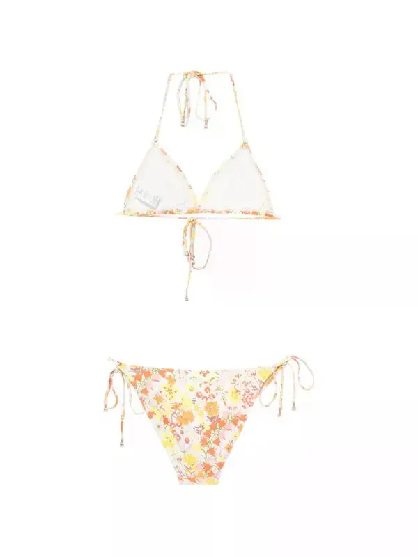 Zimmermann Solstice Floral-print Triangle Bikini