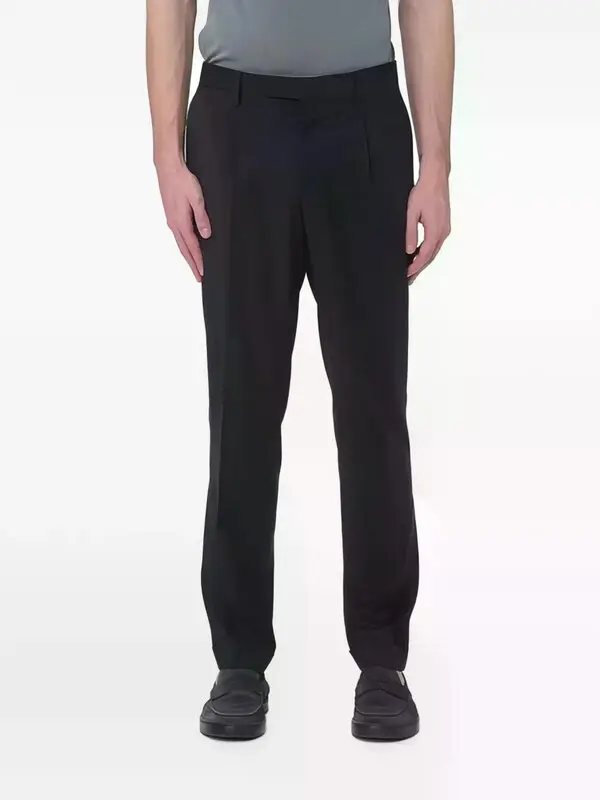 BRIGLIA 1949 Tailored-cut Straight-hem Trousers - Black