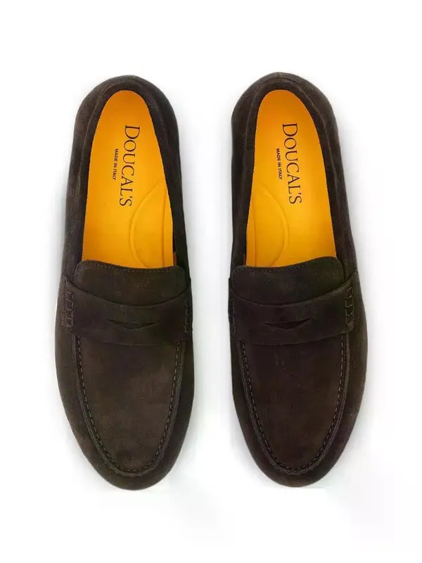 DOUCAL'S Suede Slip-on Loafers - Brown