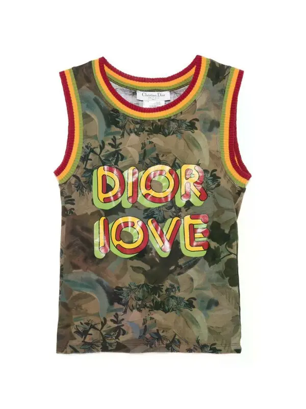 Dior 2000s Rasta Love Floral-print Tank Top