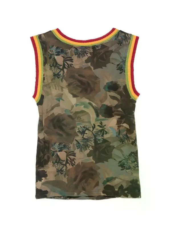 Dior 2000s Rasta Love Floral-print Tank Top