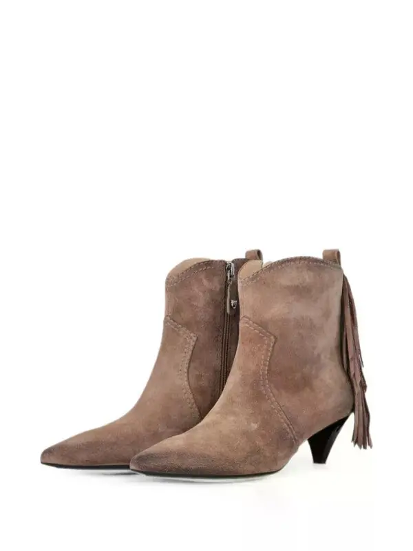 Pinko Fringe Detail Suede Ankle Boots