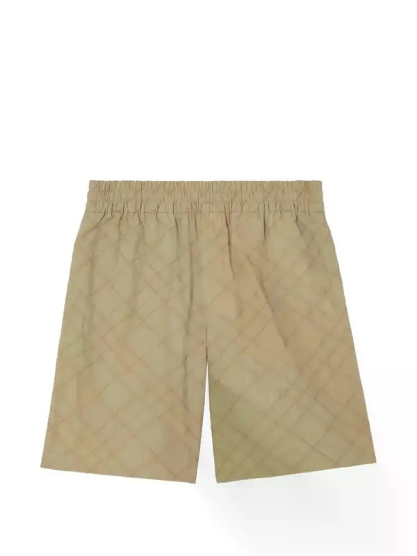 Burberry Check Embroidered Cotton Shorts