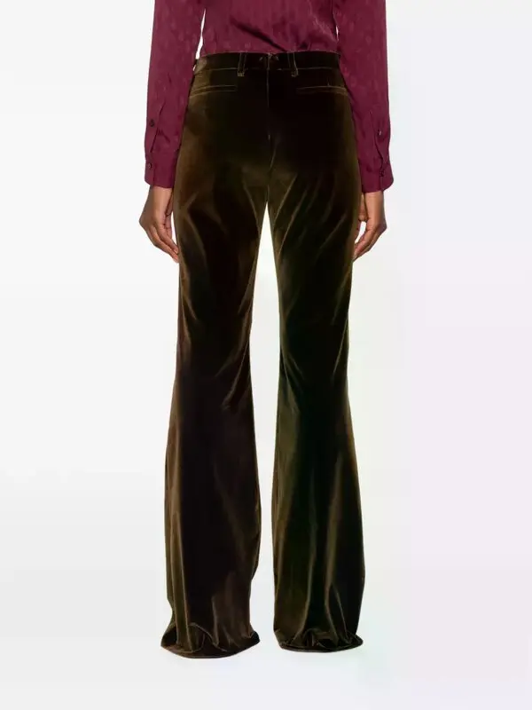 Etro Velvet Flared Trousers - Green