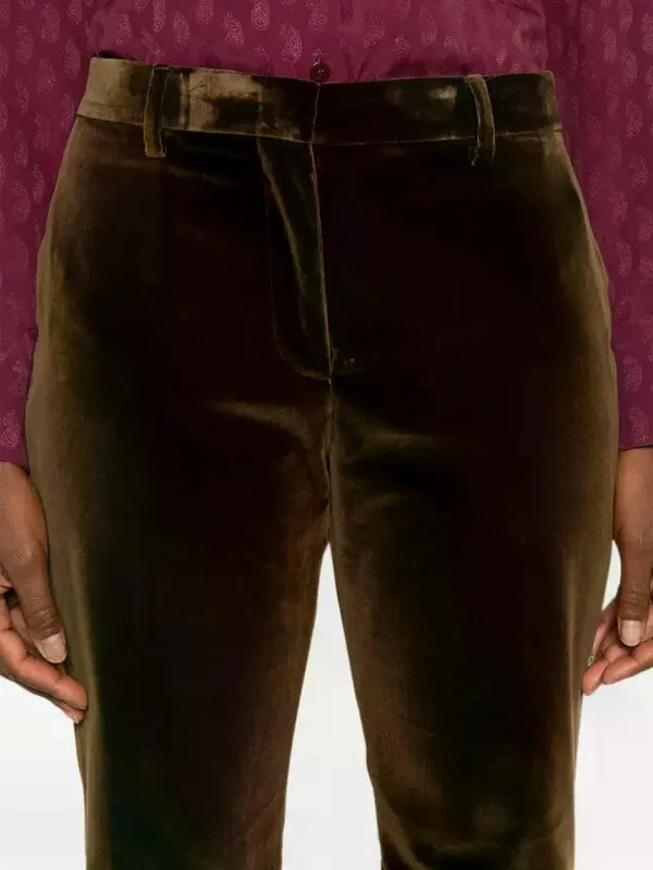 Etro Velvet Flared Trousers - Green