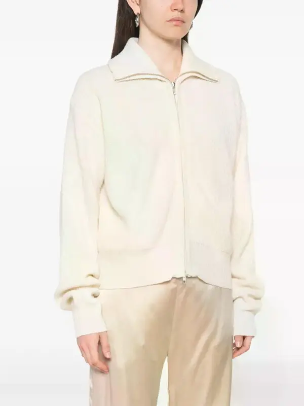JUCCA Ribbed Knit Zip-up Cardigan