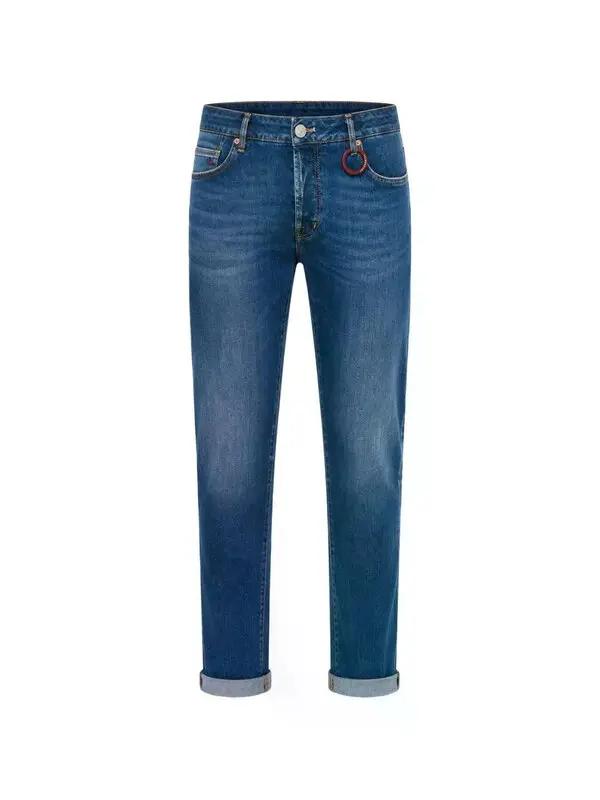 TRAMAROSSA Brando Logo-patch Whiskered Jeans - Blue