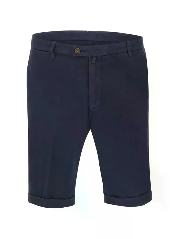 BRIGLIA 1949 Honeycomb-texture Turn-up Shorts