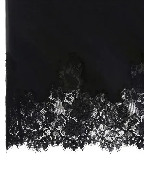 Alberta Ferretti Midi Wrap Dress With Lace Trim