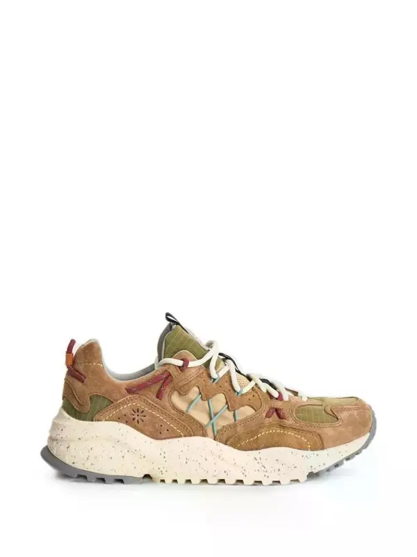 FLOWER MOUNTAIN Yamabushi Suede-panelled Sneakers - Brown