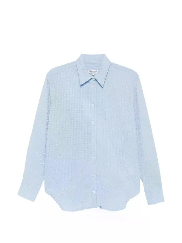 Hunza G Oversized Seersucker Shirt - Blue
