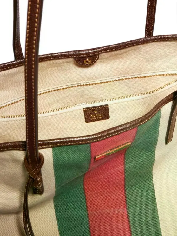 Gucci Web-stripe Canvas Tote Bag