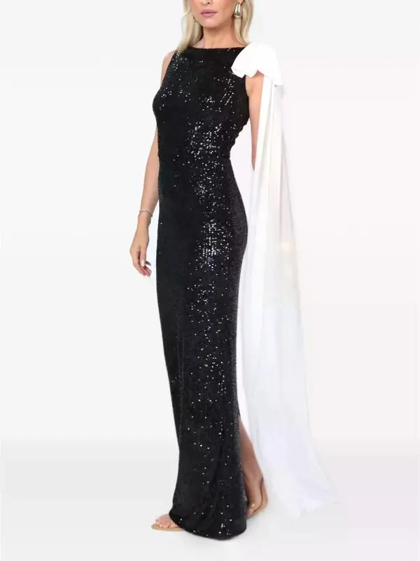 ROSERRY Bow-detailed Sequin-embellished Maxi Dress
