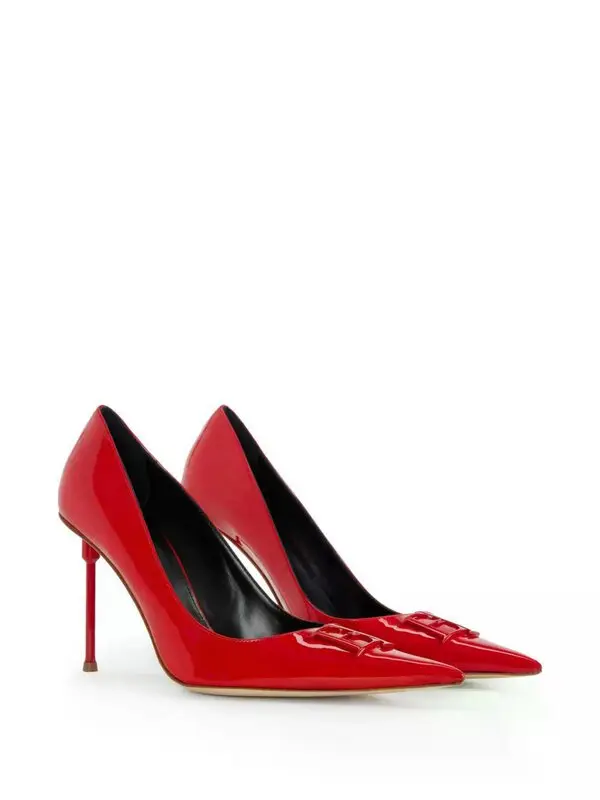 Elisabetta Franchi Patent Leather Pumps With Logo Detail